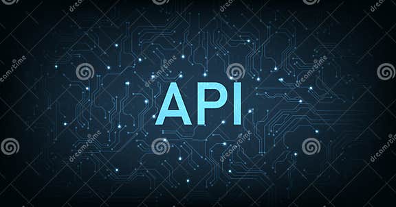 (API) Application Programming Interface on Blue Background Stock Vector - Illustration of ...