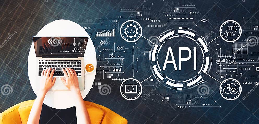 API - Application Programming Interface Concept API Concept with Person ...