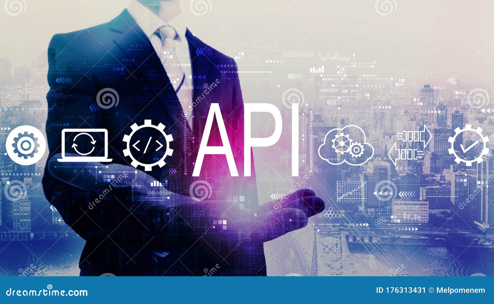 Api Application Programming Interface Concept With Businessman Stock Image Image Of Digital