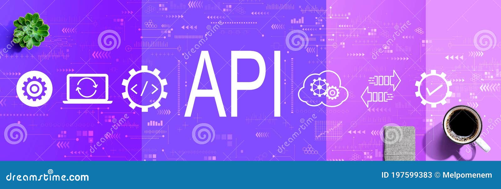 API - Application Programming Interface Concept with Coffee and ...