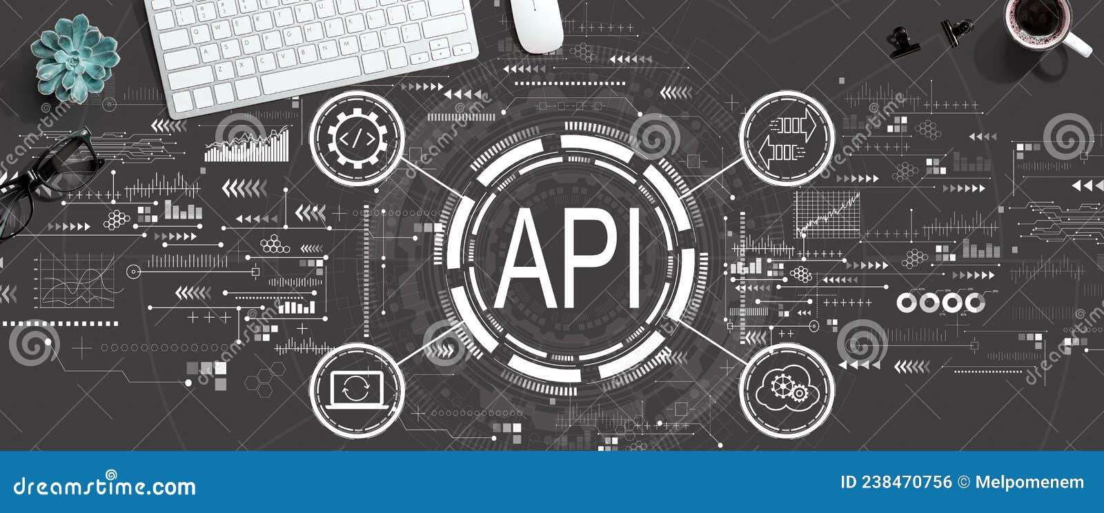 API - Application Programming Interface Concept with a Computer ...