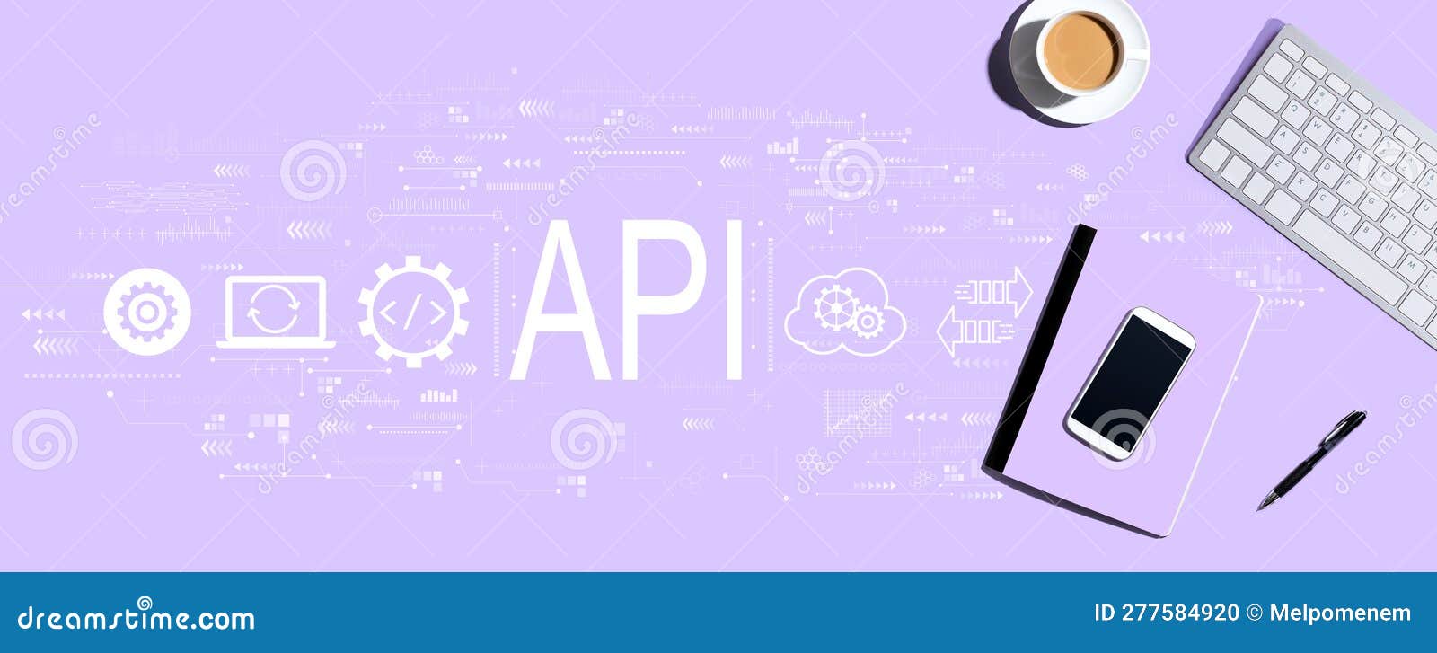API - Application Programming Interface Concept with Computer Keyboard ...