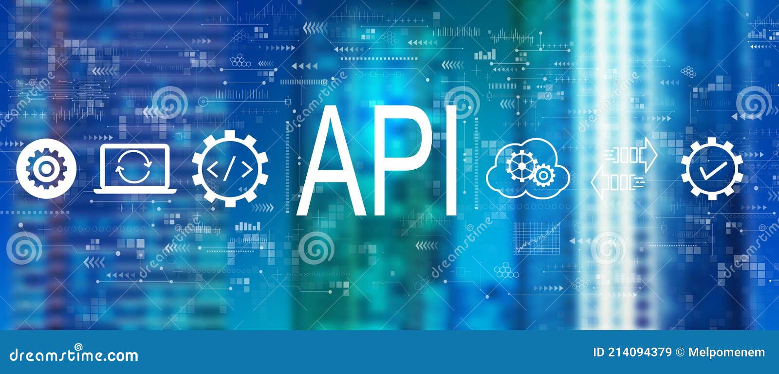 Api Application Programming Interface Concept With Downtown Skyline