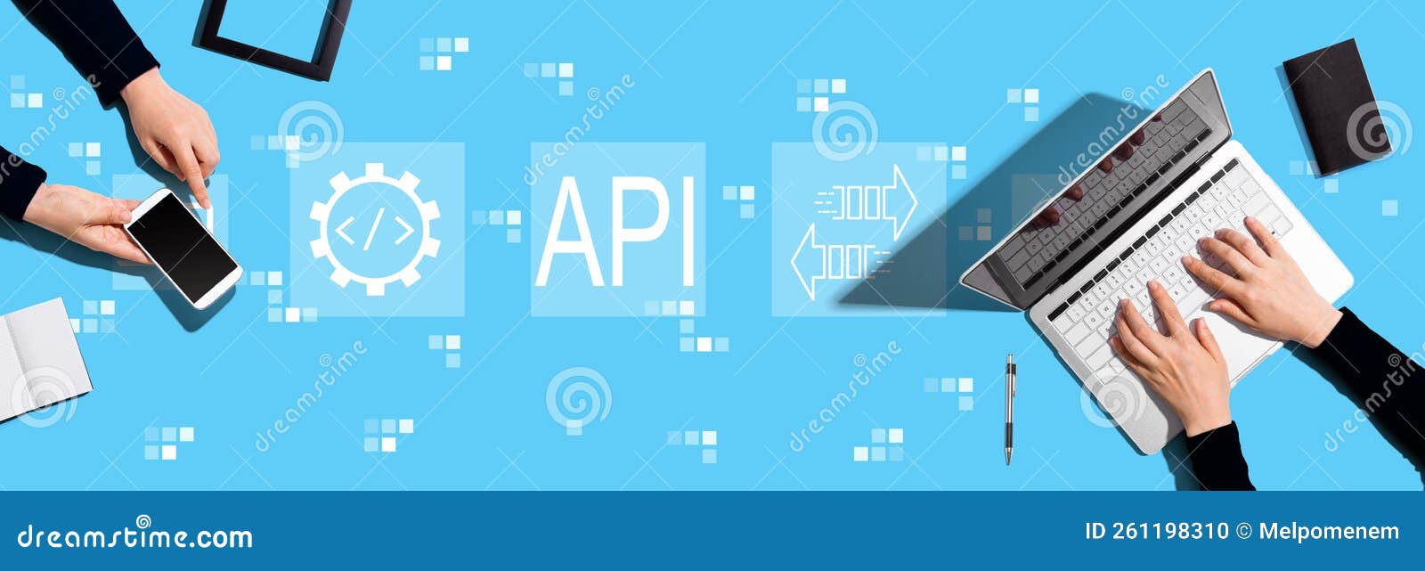 API - Application Programming Interface Concept with People Working Together Stock Photo - Image ...
