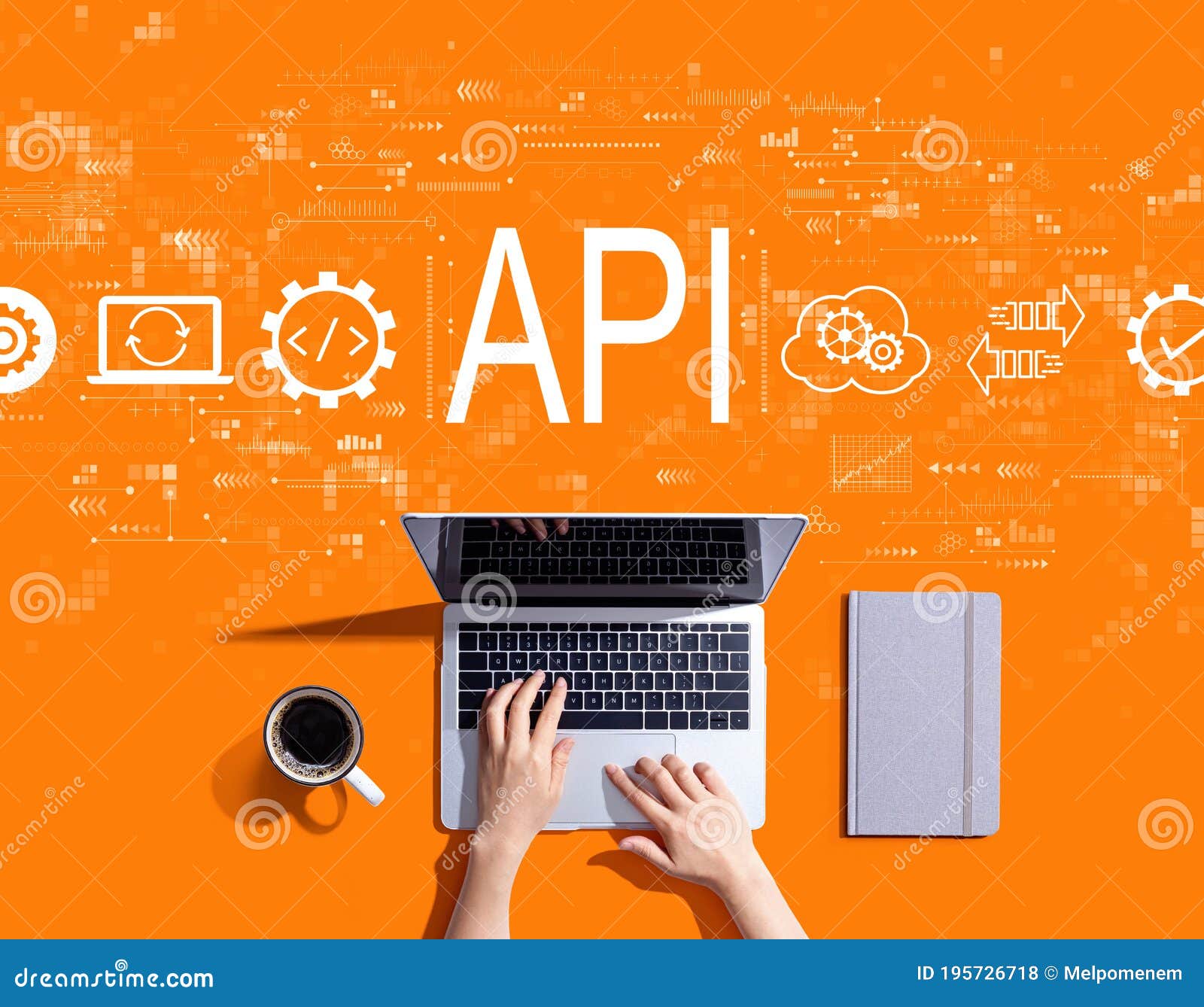 API - Application Programming Interface Concept with Person Using a ...