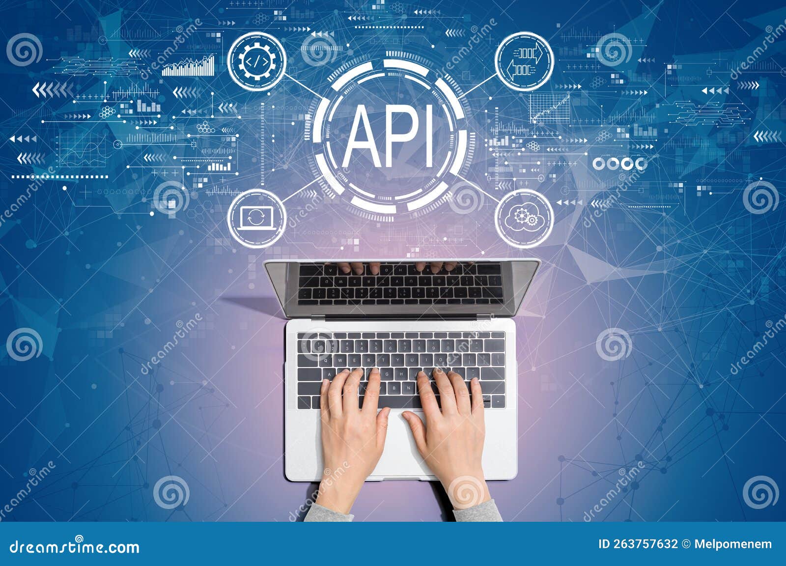 API - Application Programming Interface Concept with Person Using ...