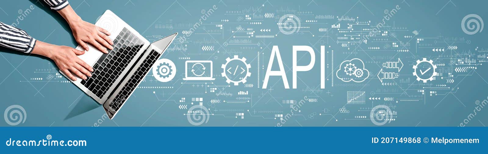 API - Application Programming Interface Concept with Person Using ...