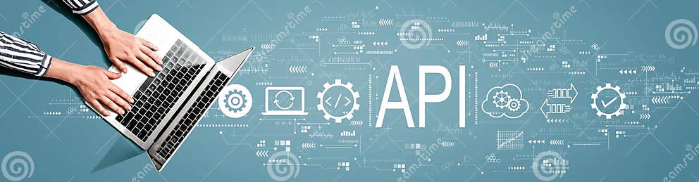API - Application Programming Interface Concept with Person Using ...