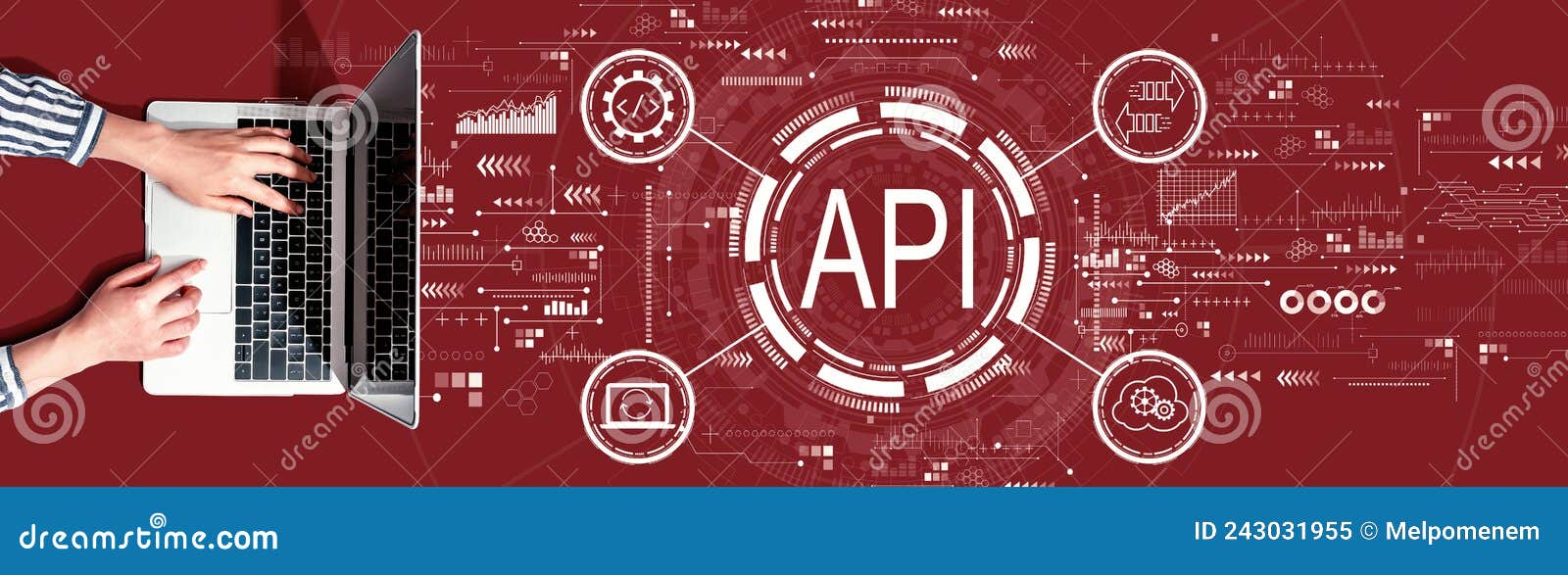 API - Application Programming Interface Concept with Person Using a ...