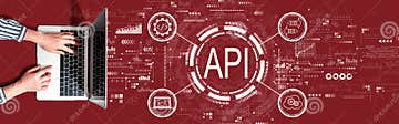 API - Application Programming Interface Concept with Person Using a ...