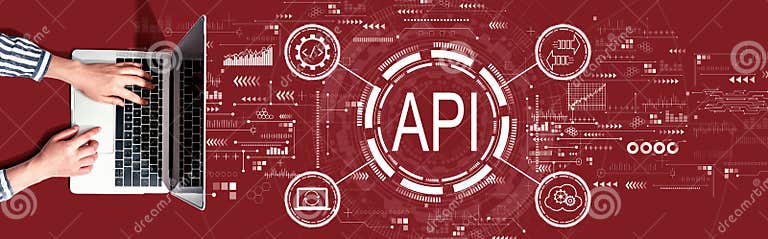 API - Application Programming Interface Concept with Person Using a ...
