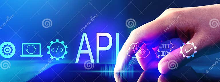 API - Application Programming Interface Concept with Tablet Computer ...