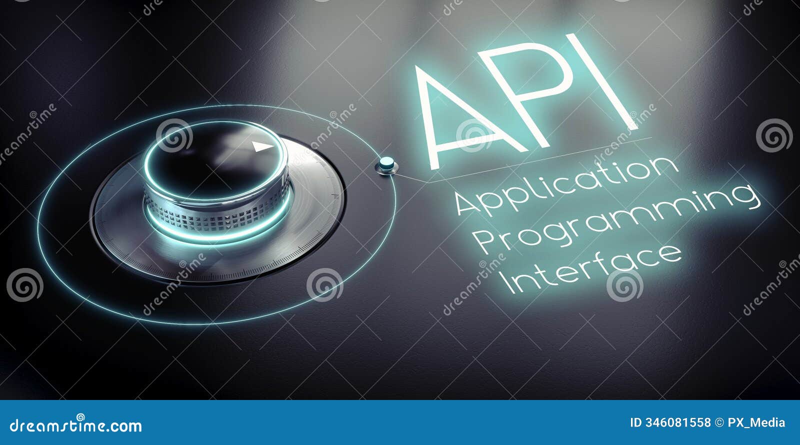 API, Application Programming Interface - Rotary Knob and Glowing Word ...
