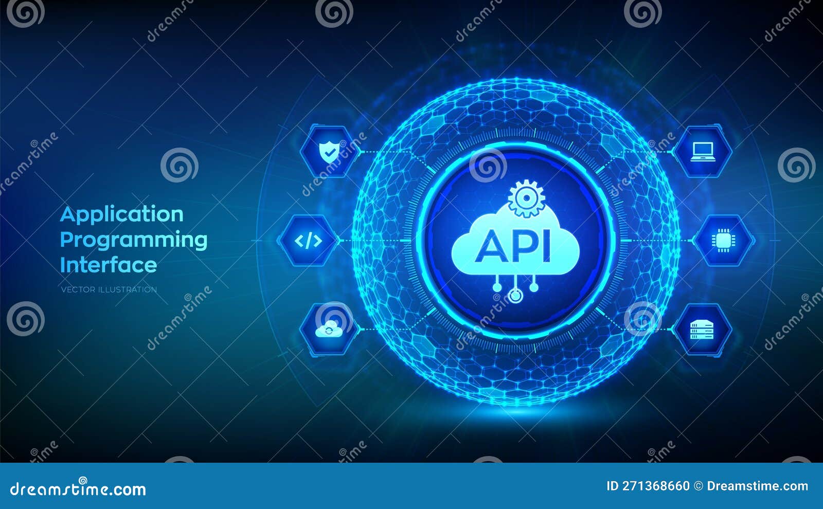 API. Application Programming Interface in the Shape of Sphere with ...