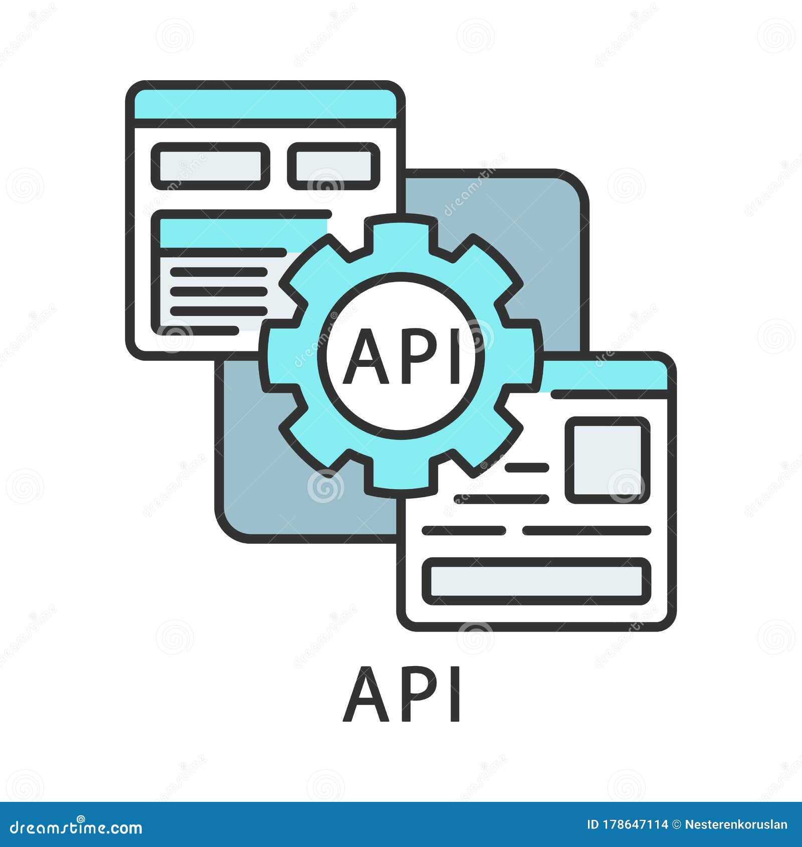 API color icon stock vector. Illustration of coding - 178647114