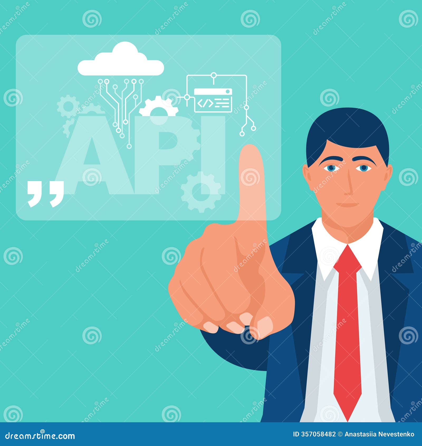 API Concept. API As a Symbol of the Finished Code Stock Vector - Illustration of programmer ...