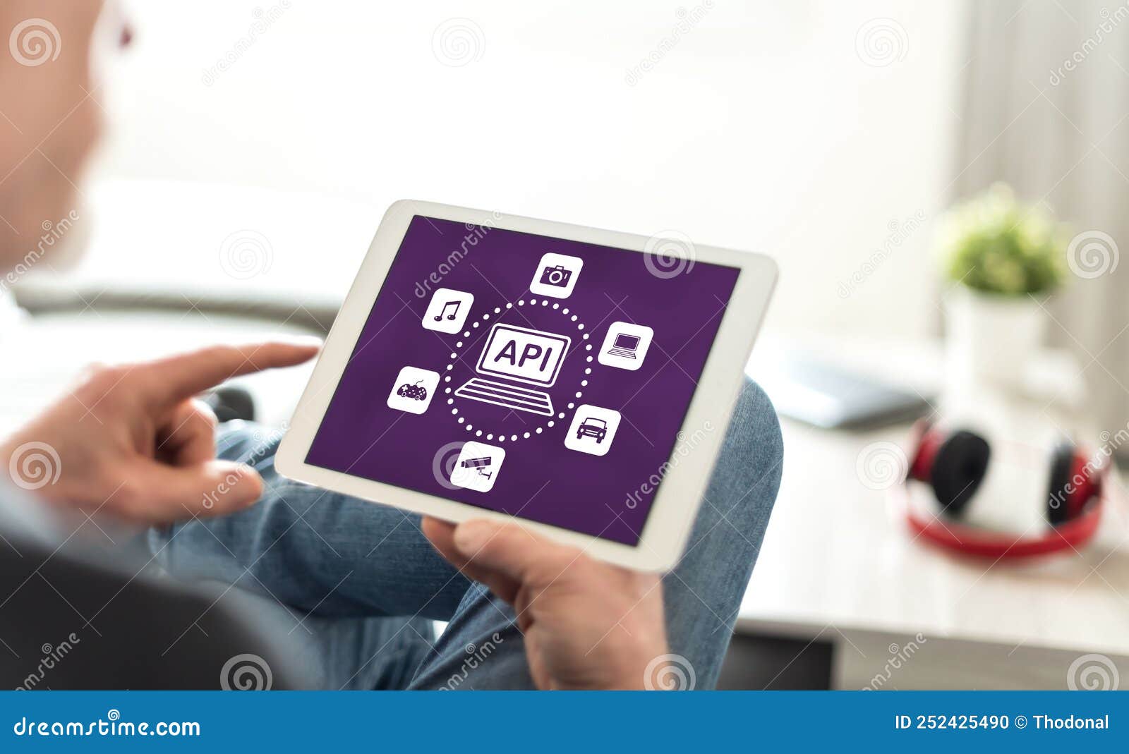 Api concept on a tablet stock photo. Image of program - 252425490