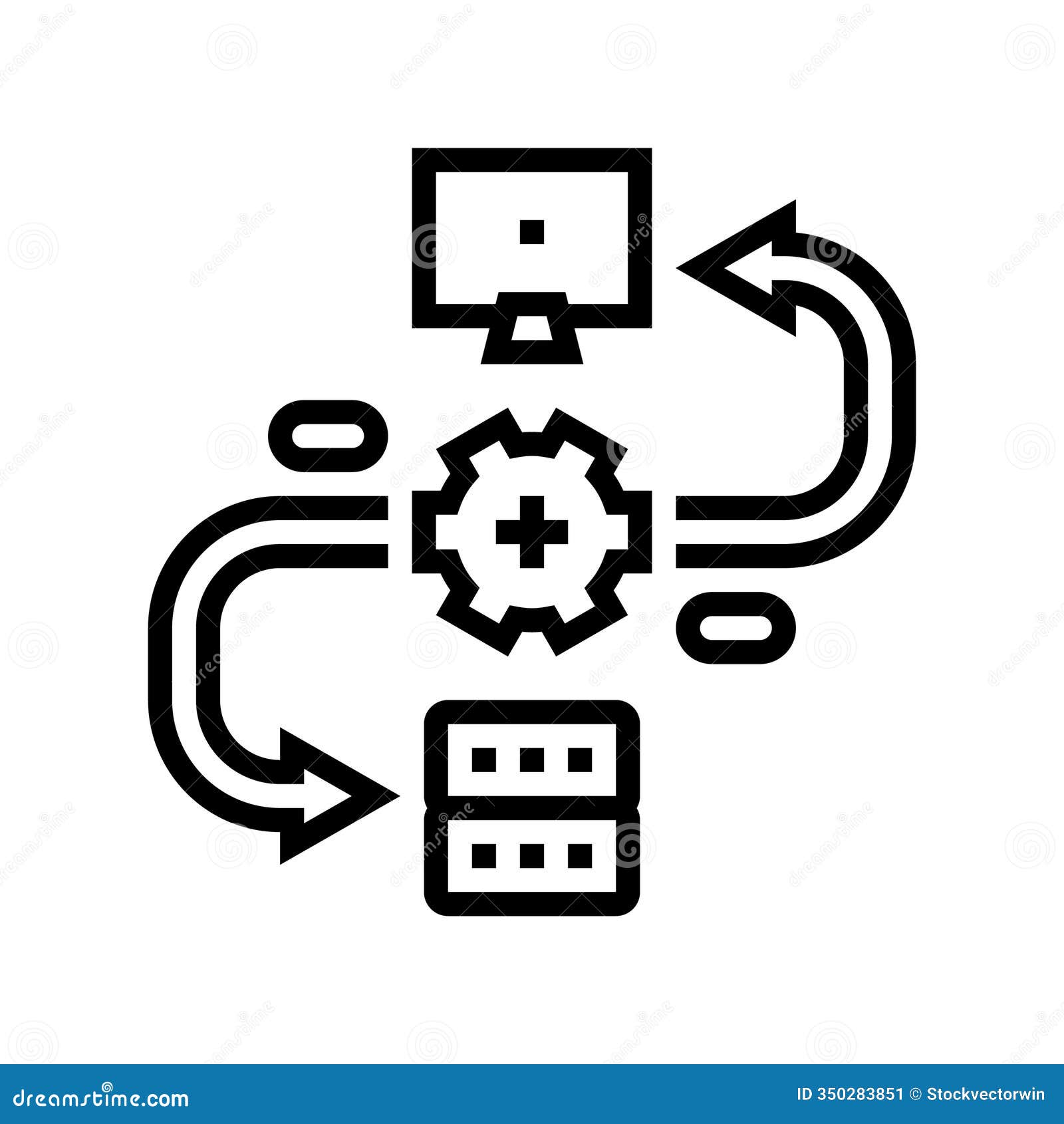 Api Connection Big Data Line Icon Vector Illustration Stock ...