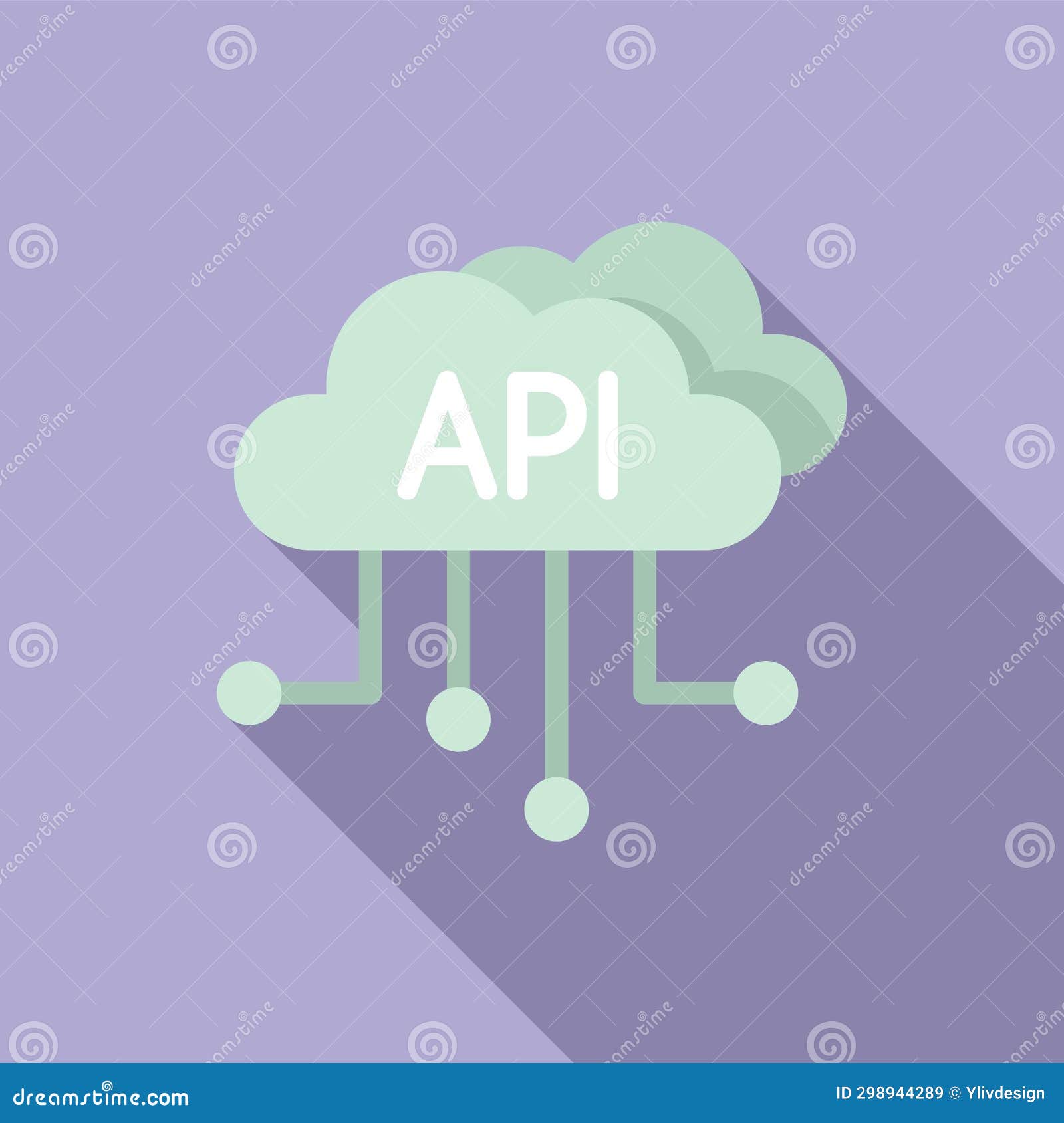 Api Data Cloud Icon Flat Vector. Gear Hosting Internet Stock ...
