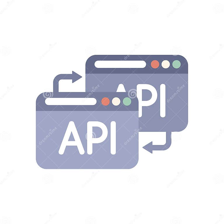 Api Data Exchange Connecting Two Webpages with Arrows Stock ...