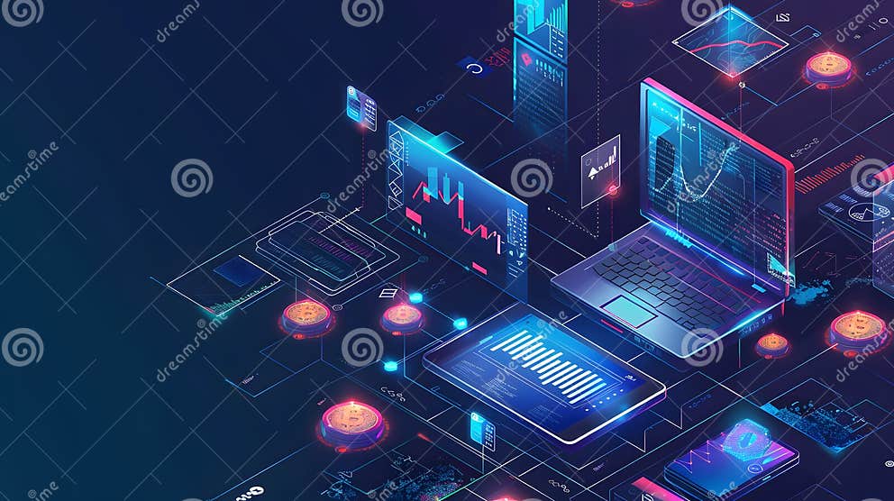 API-Driven Transaction Automation Developer Working Stock Illustration ...