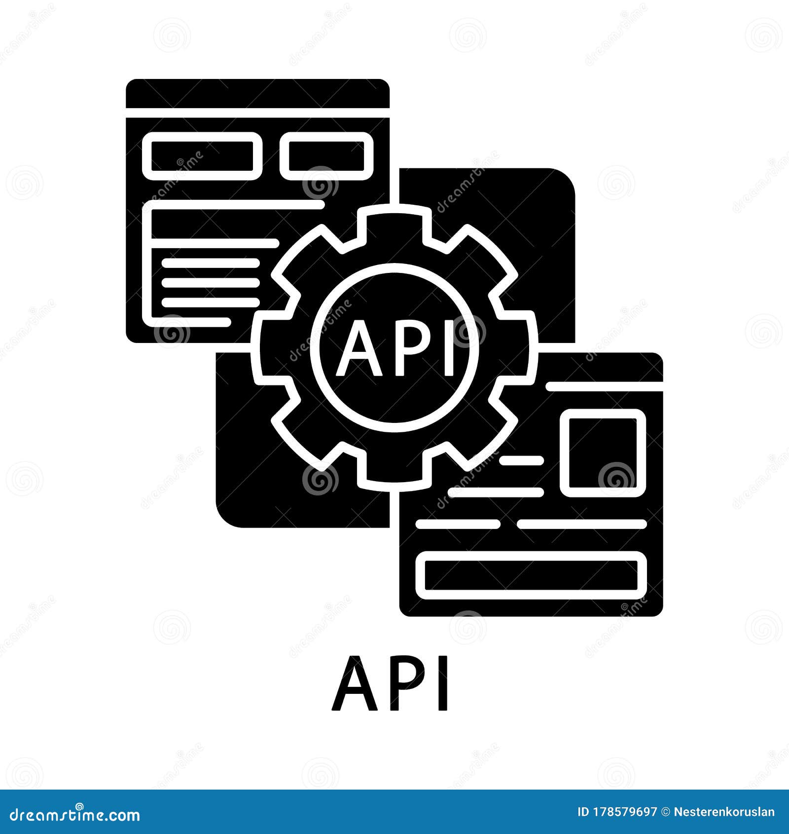 API glyph icon stock vector. Illustration of connection - 178579697