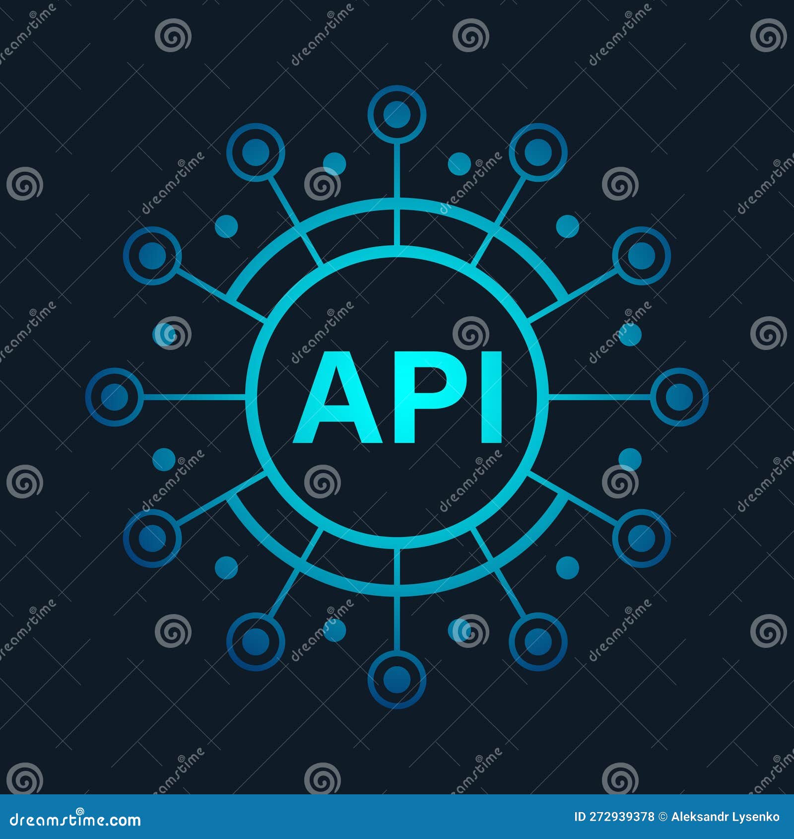 Api Icon In Flat Style Software Integration Vector Illustration On
