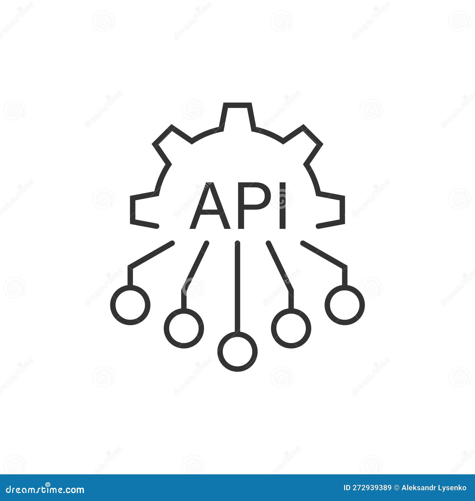 API Icon in Flat Style. Software Integration Vector Illustration on Isolated Background Stock ...