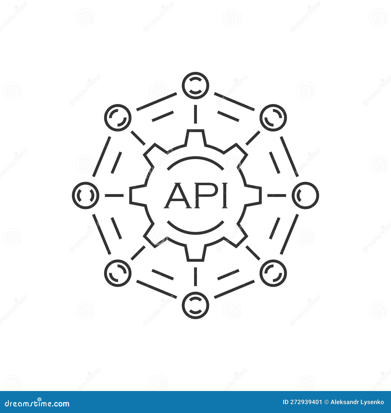 API Icon in Flat Style. Software Integration Vector Illustration on ...