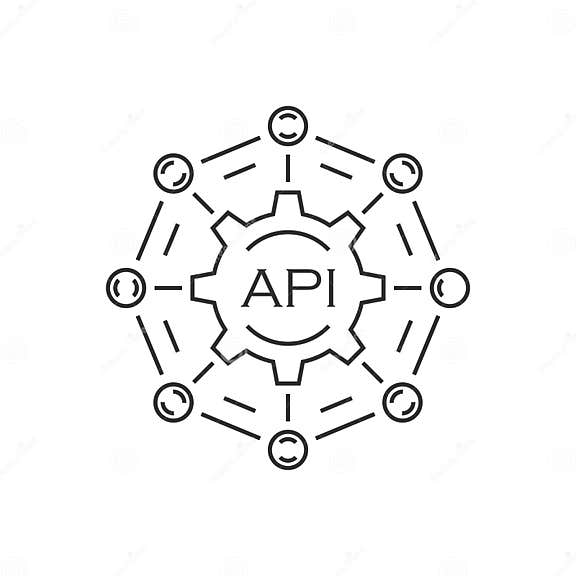 API Icon in Flat Style. Software Integration Vector Illustration on Isolated Background Stock ...