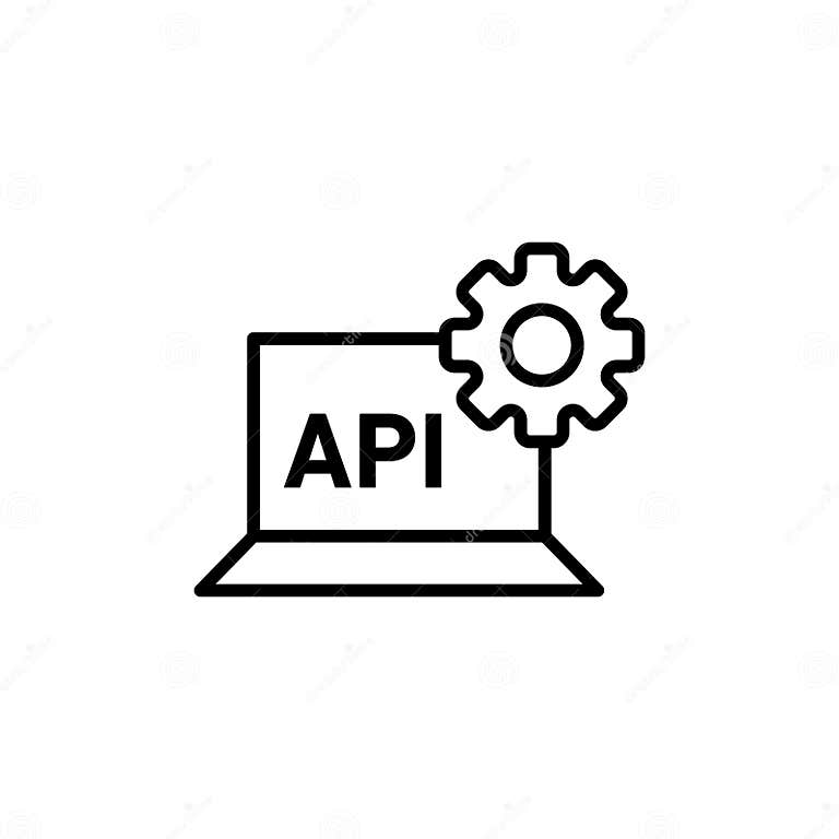 Api Icon Symbol on White Background Stock Vector - Illustration of flat ...