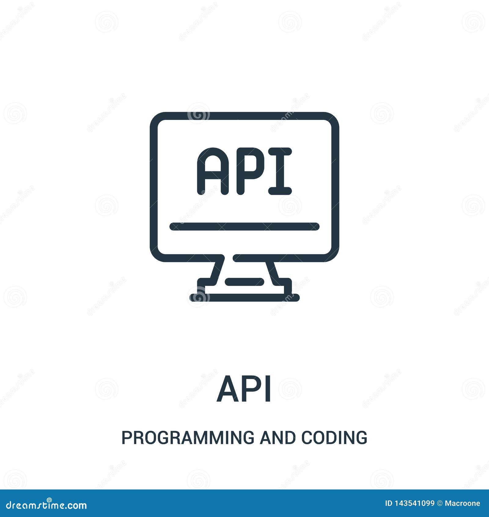 Api Icon Vector From Programming And Coding Collection Thin Line Api Outline Icon Vector
