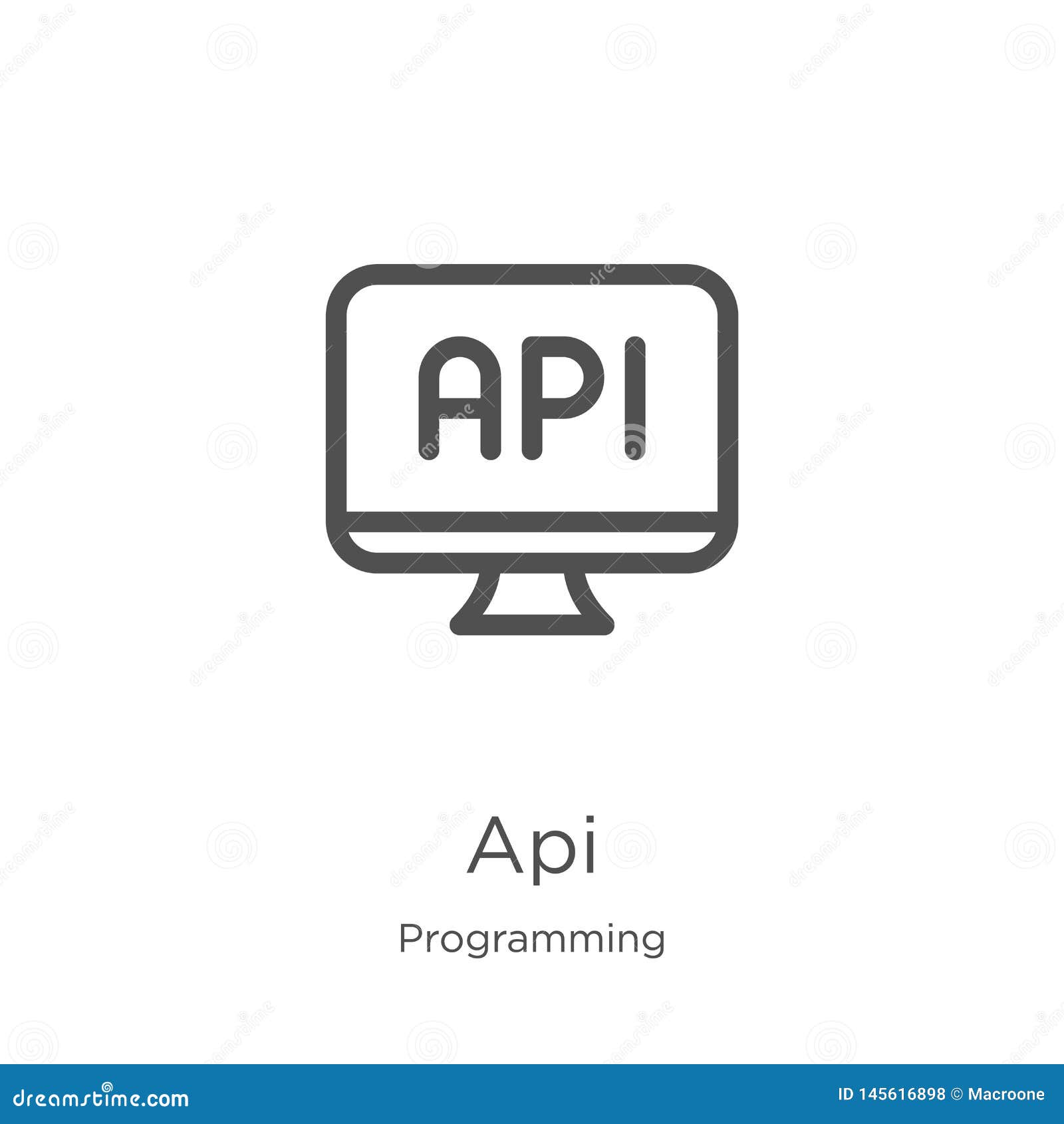 Api Icon Vector from Programming Collection. Thin Line Api Outline Icon ...