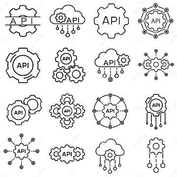 Api Icon Vector Set. Integration Illustration Sign Collection ...