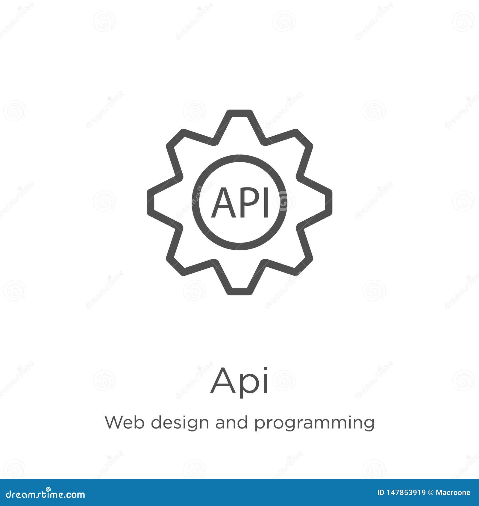 Api Icon Vector From Web Design And Programming Collection Thin Line Api Outline Icon Vector 