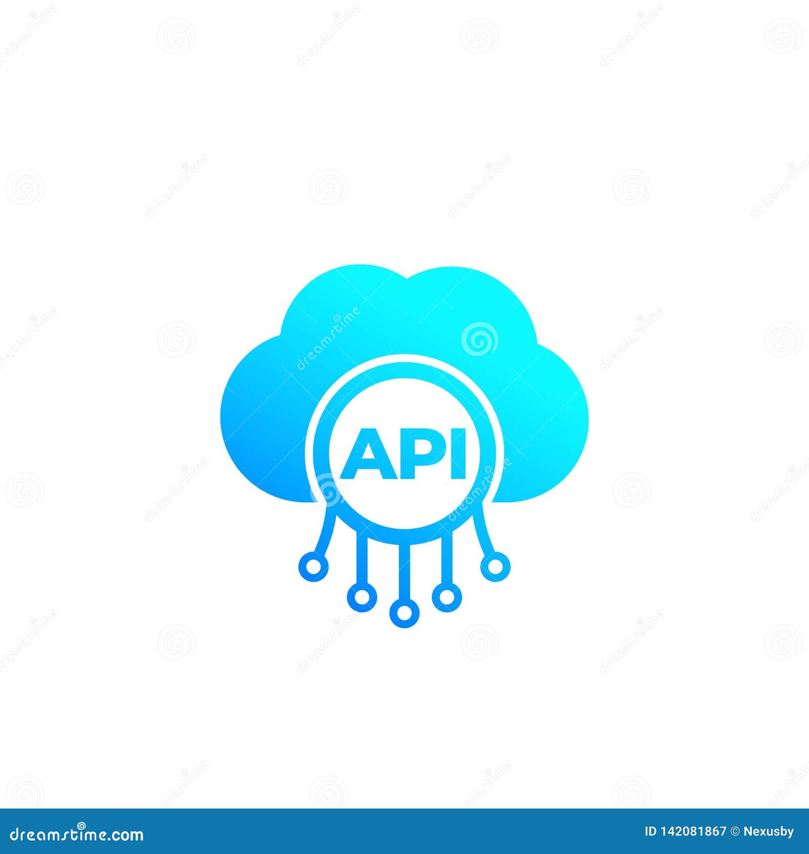 Api, Icona Di Integrazione Di Software Della Nuvola Illustrazione ...