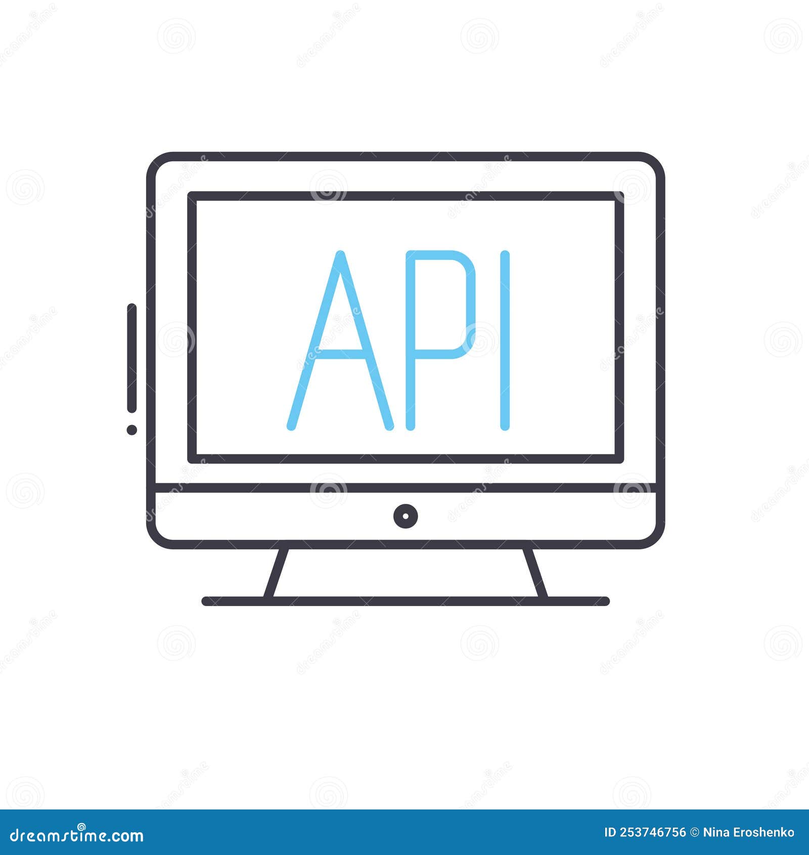Api Interface Line Pictogram Overzicht Symbool Vector Illustratie ...