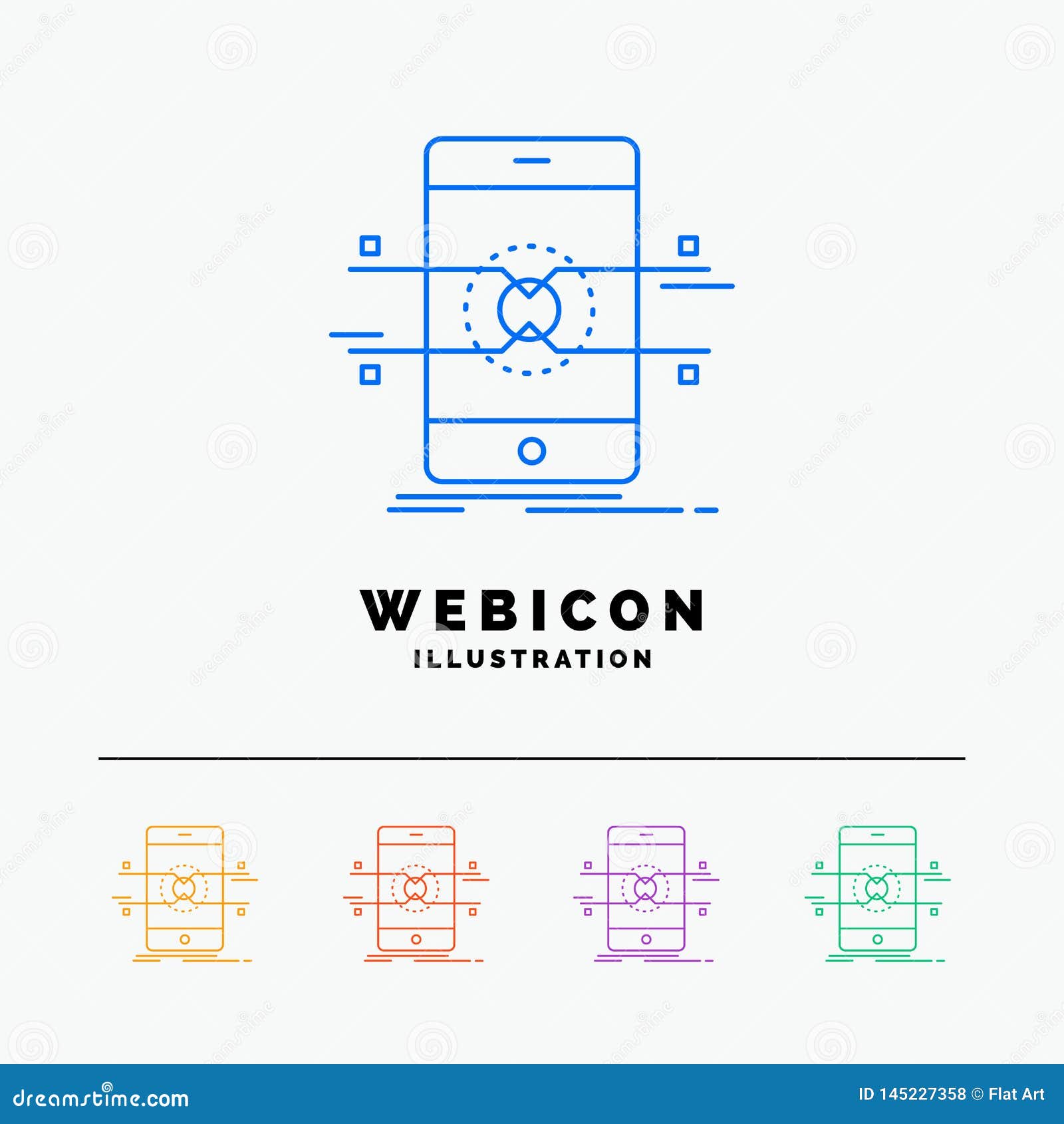 Api, Interface, Mobile, Phone, Smartphone 5 Color Line Web Icon ...