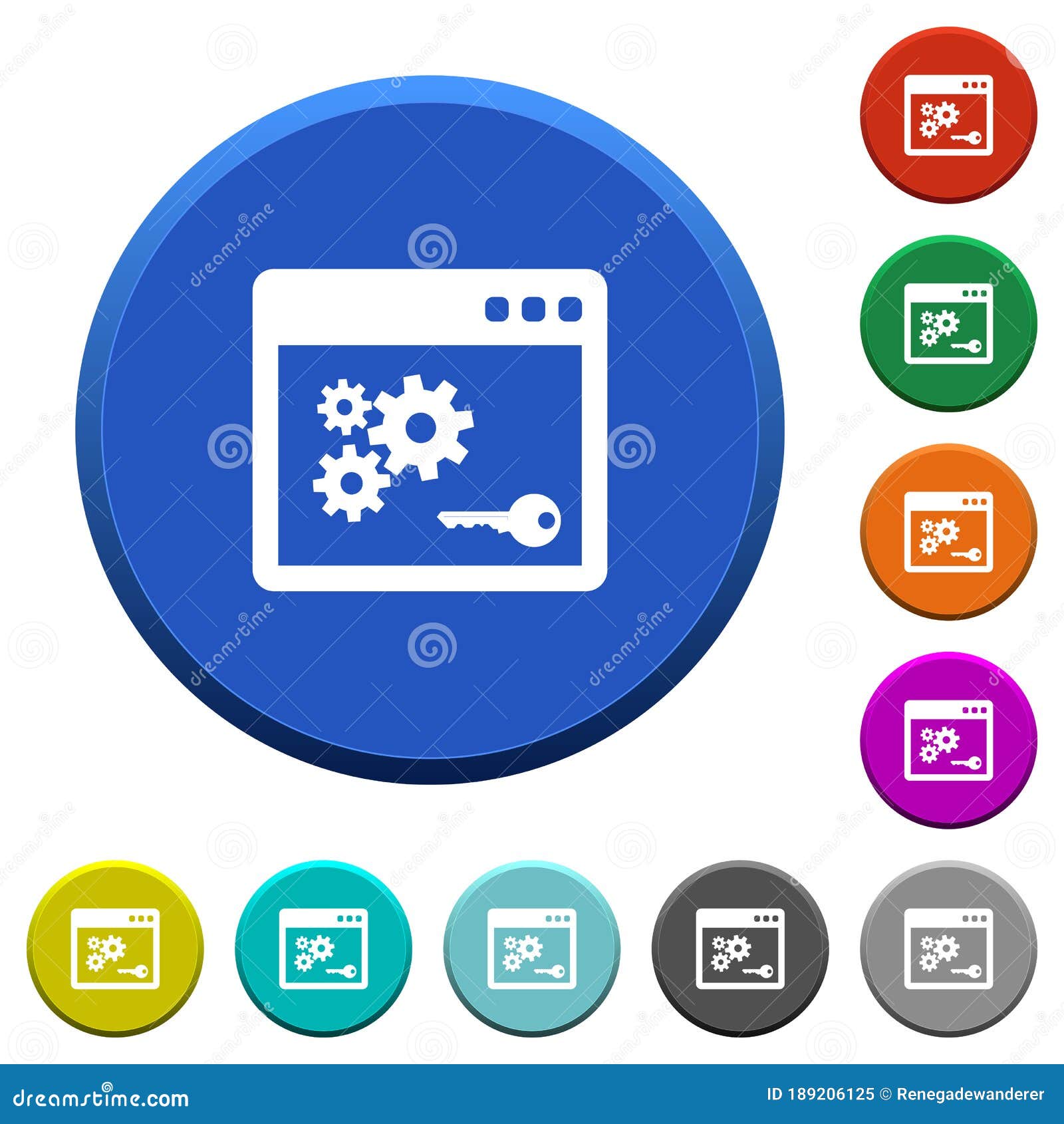 API key beveled buttons stock vector. Illustration of colors - 189206125