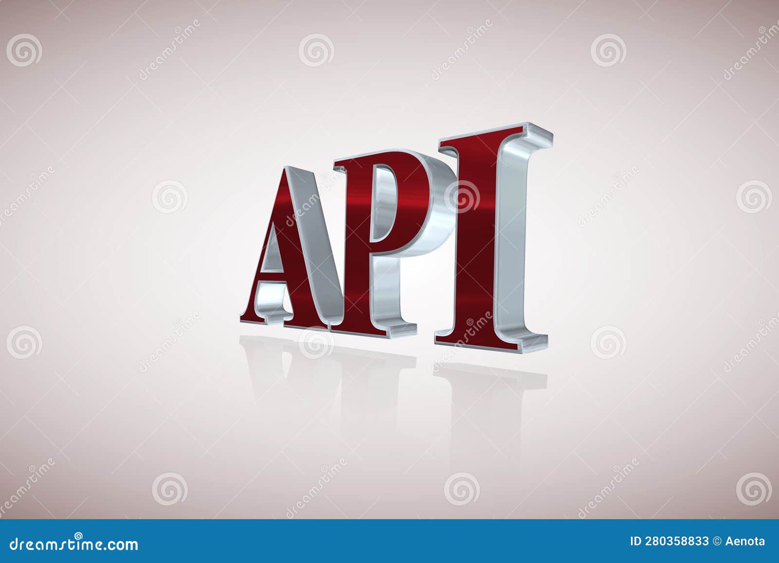 API Lettering - 3D Illustration Stock Illustration - Illustration of ...