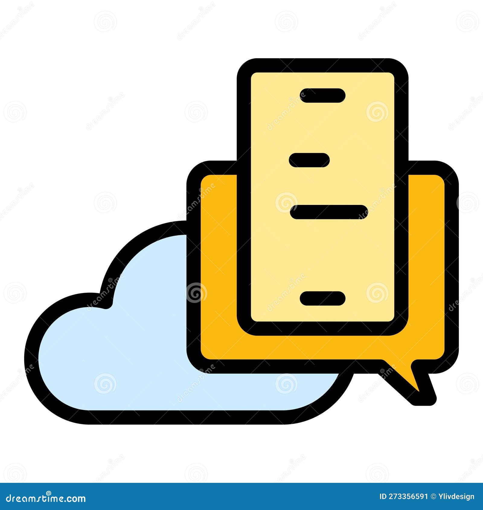 Api Phone Cloud Icon Vector Flat Stock Vector - Illustration of outline ...