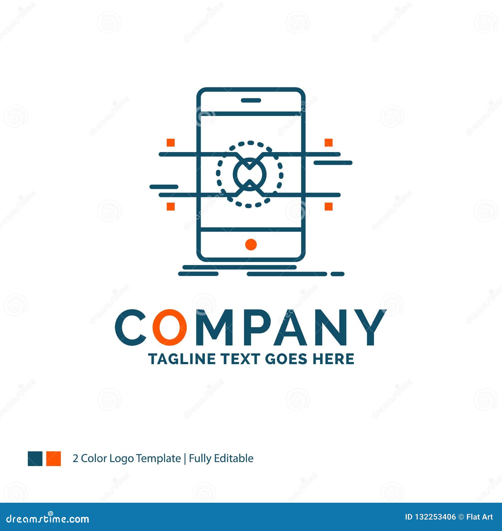 API, Schnittstelle, Mobile, Telefon, Smartphone Logo Design Blau Und ...