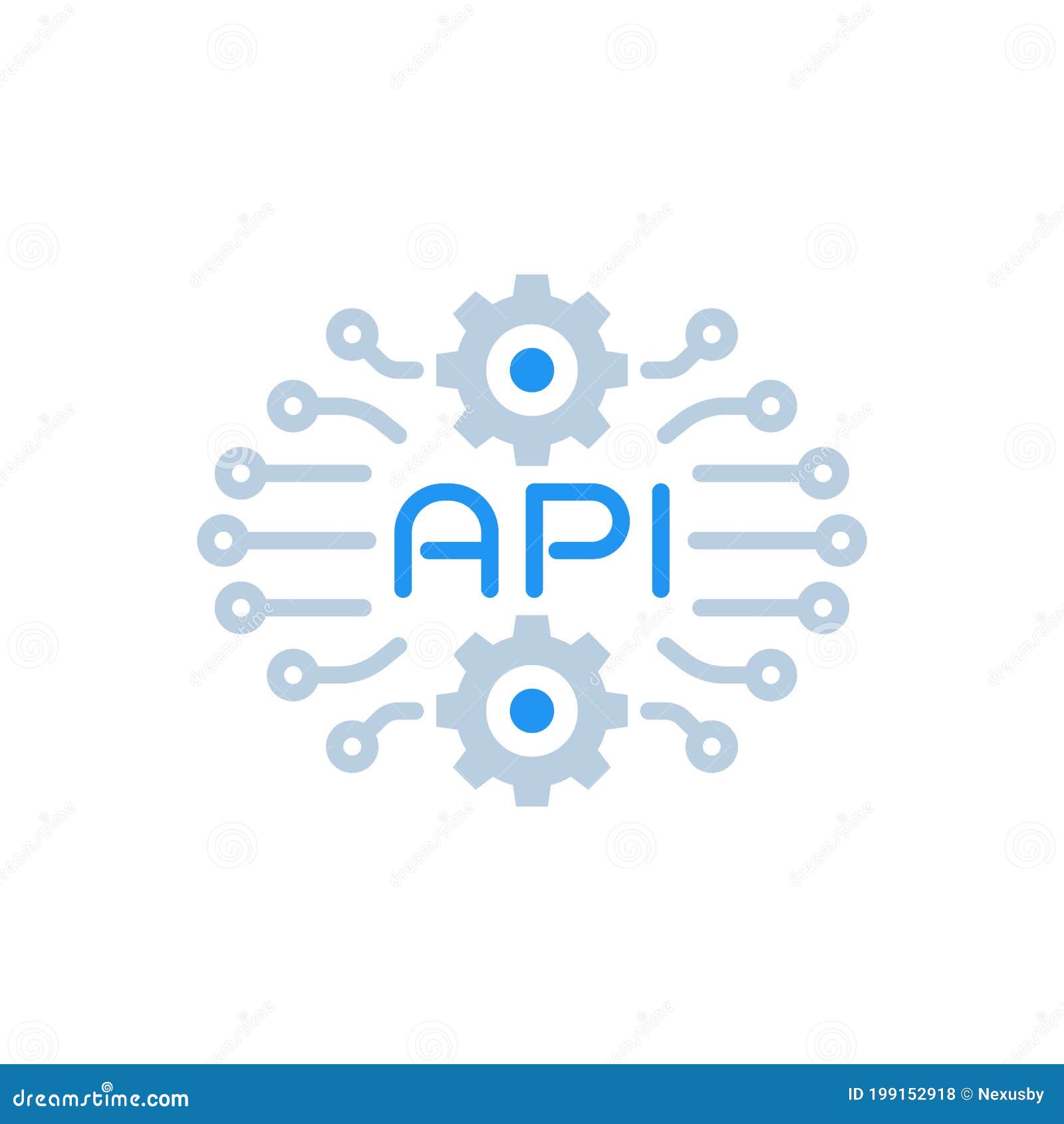 API Technology, Vector Icon on White Stock Vector - Illustration of ...