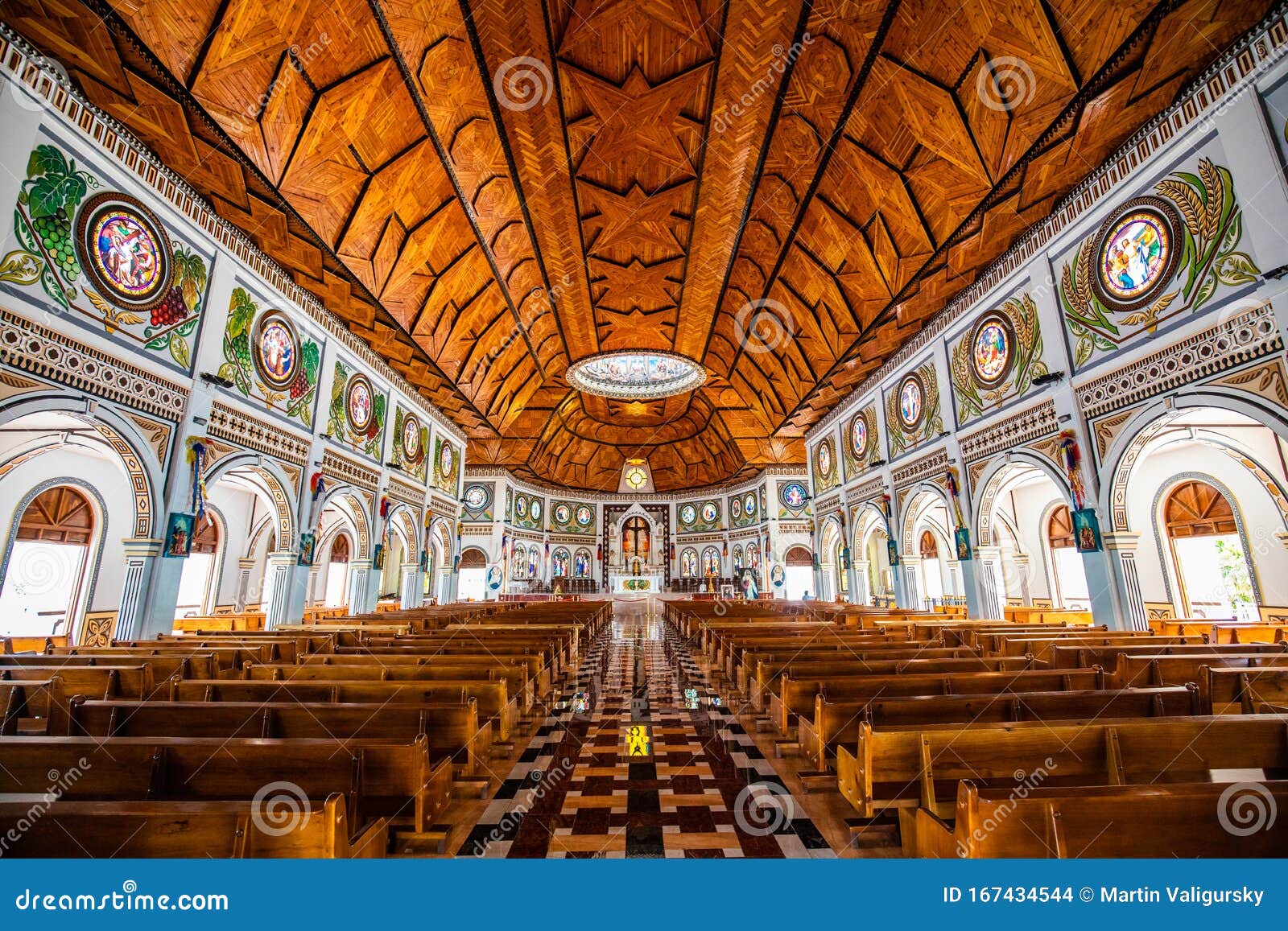 Apia, Samoa - SEPT 30 2016: Interior of the Cathedral of the Immaculate ...