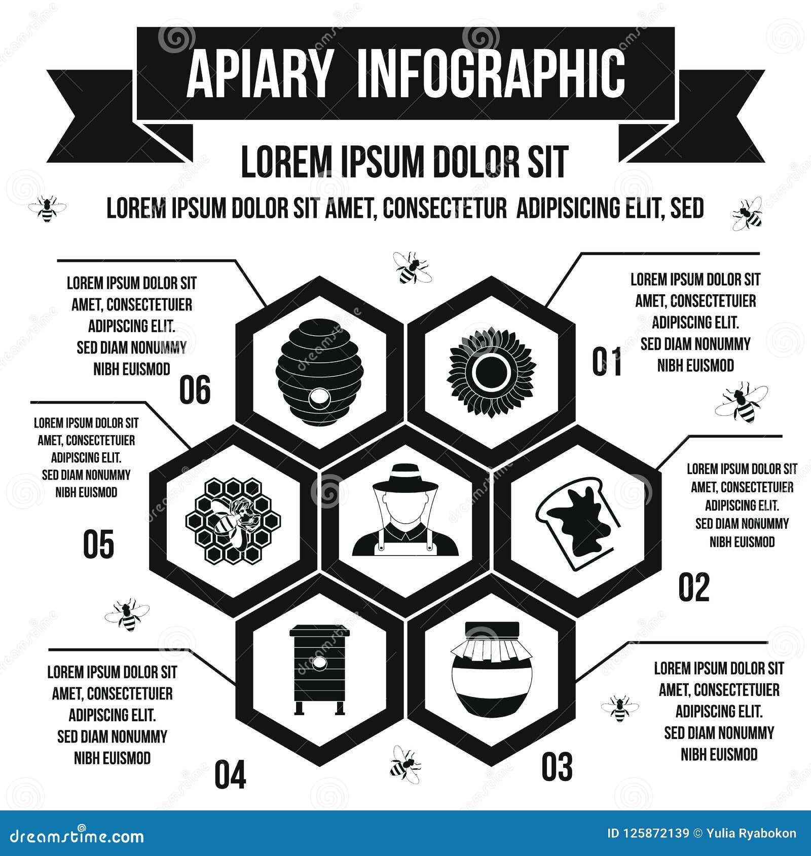 Apiary Infographic, Simple Style Stock Illustration - Illustration of ...