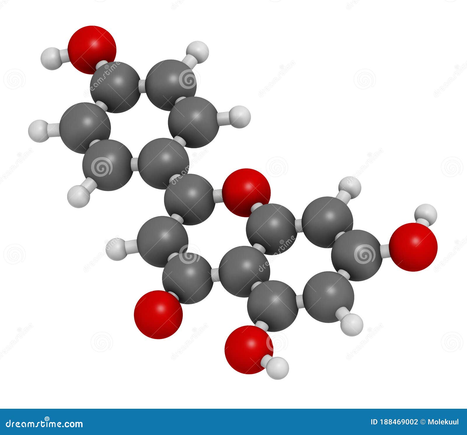 Apigenin Yellow Herbal Dye Molecule. 3D Rendering Stock Illustration ...