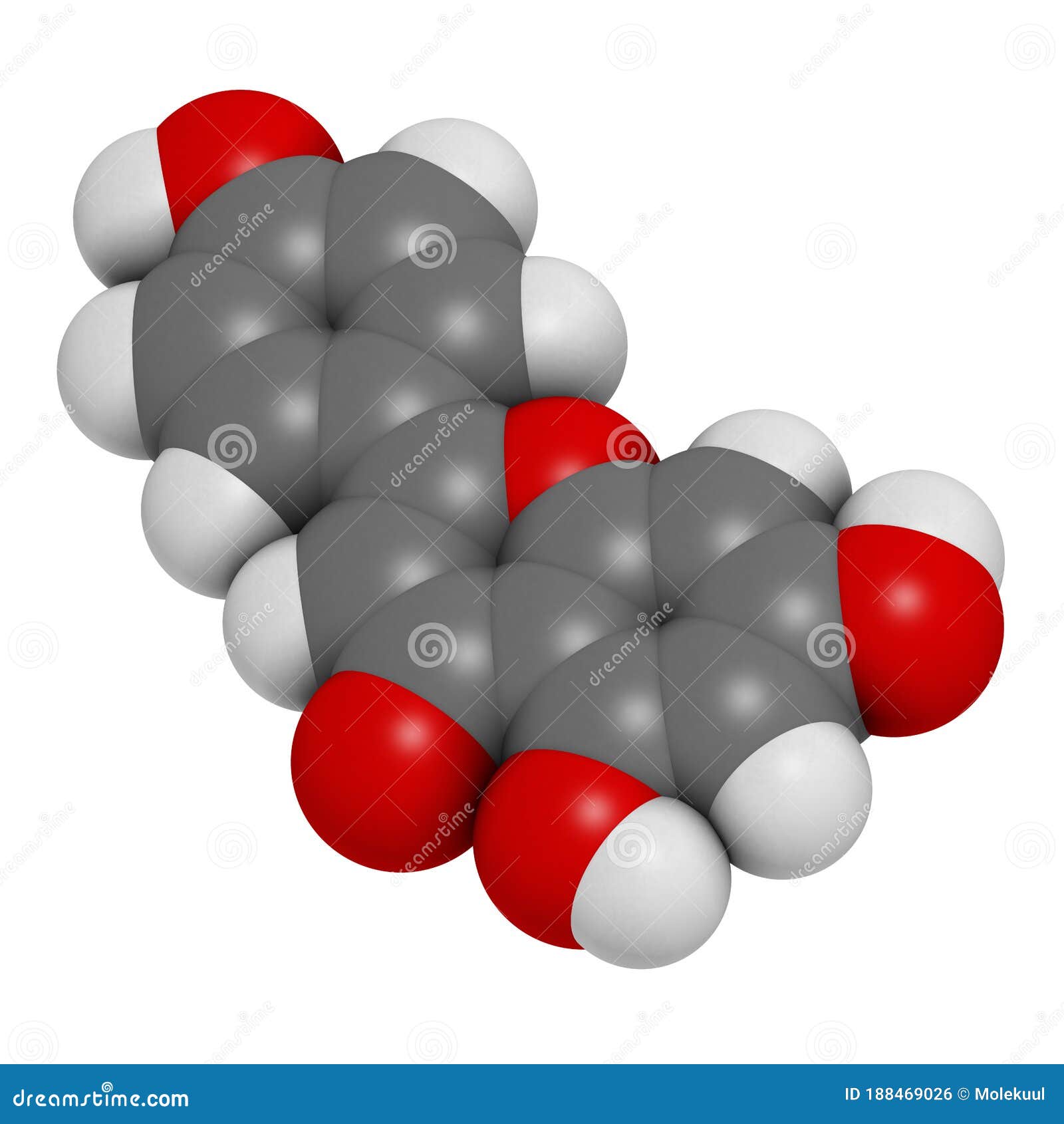 Apigenin Yellow Herbal Dye Molecule. 3D Rendering Stock Illustration ...