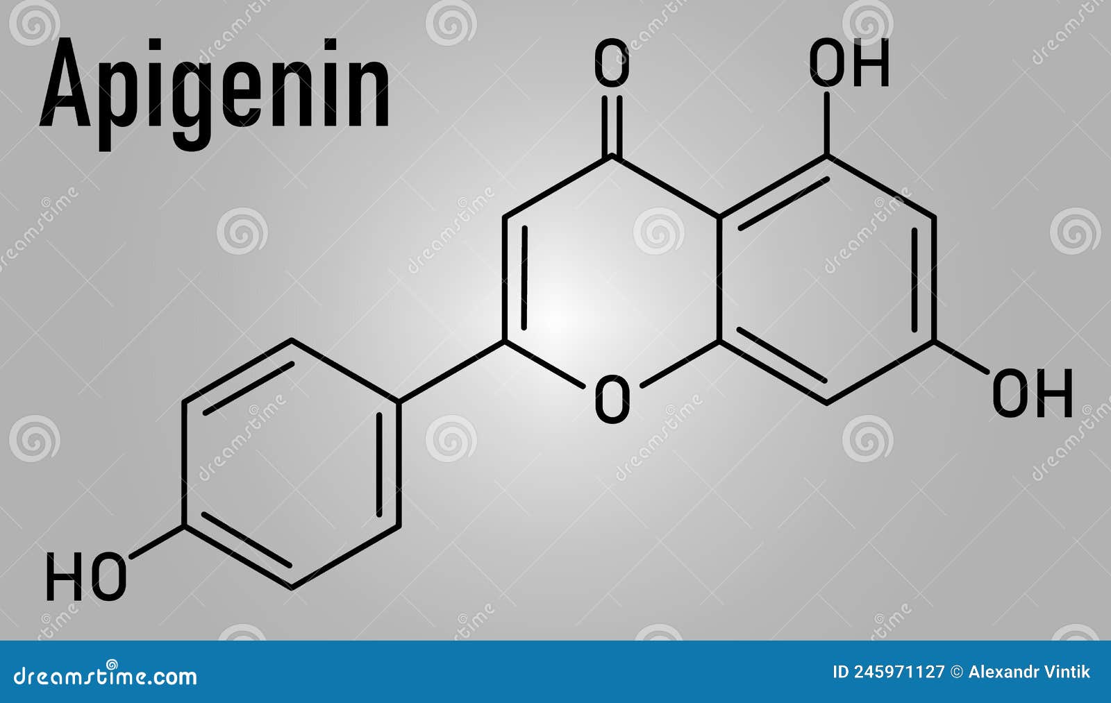 Apigenin Yellow Herbal Dye Molecule. Skeletal Formula. Cartoon Vector ...