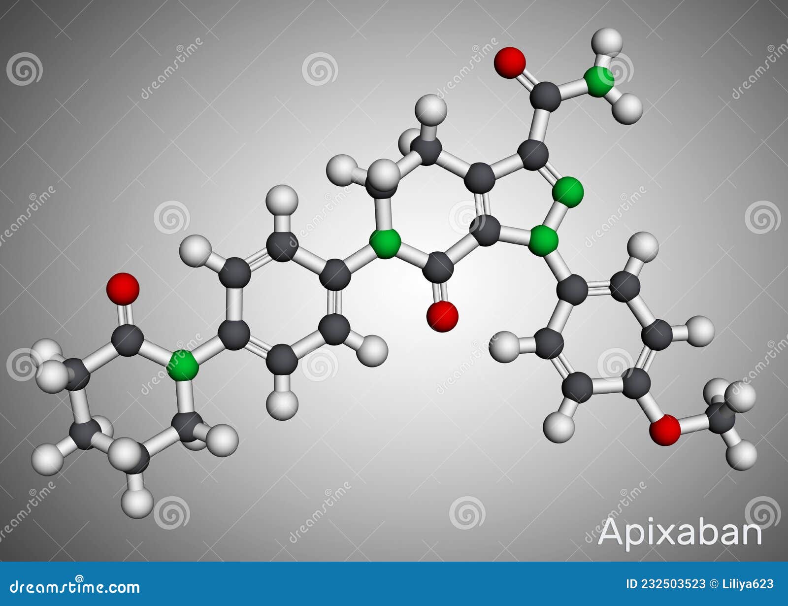 Apixaban Molecule. it is Pyrazolopyridine, Anticoagulant and Direct ...