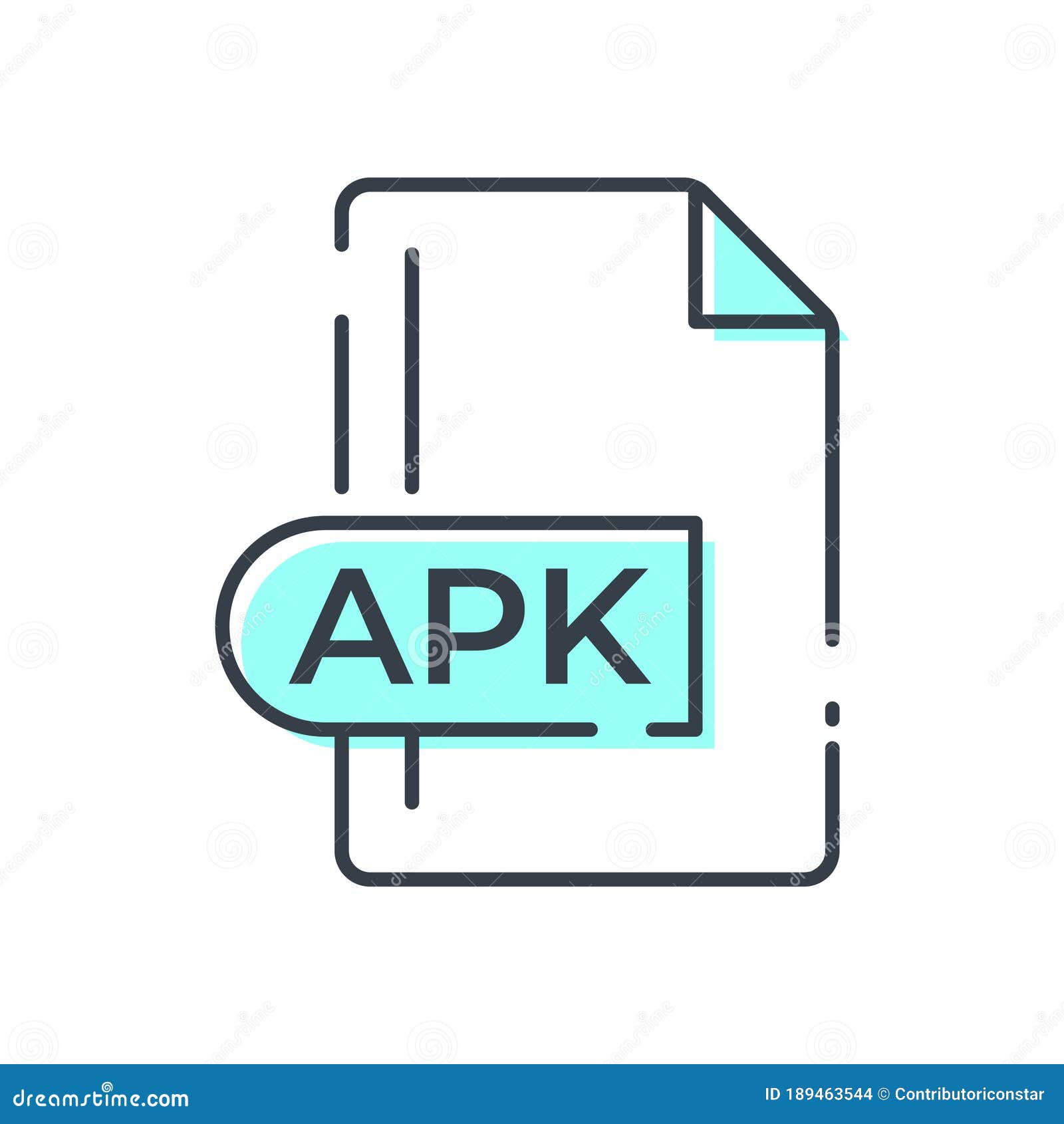 APK File Format Icon. APK Extension Line Icon Stock Vector ...